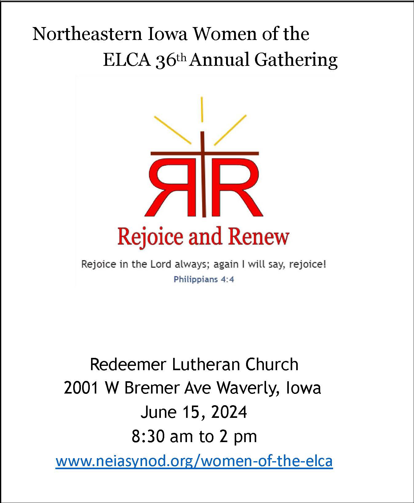 SWO Annual Gathering - Northeastern Iowa Synod, ELCA